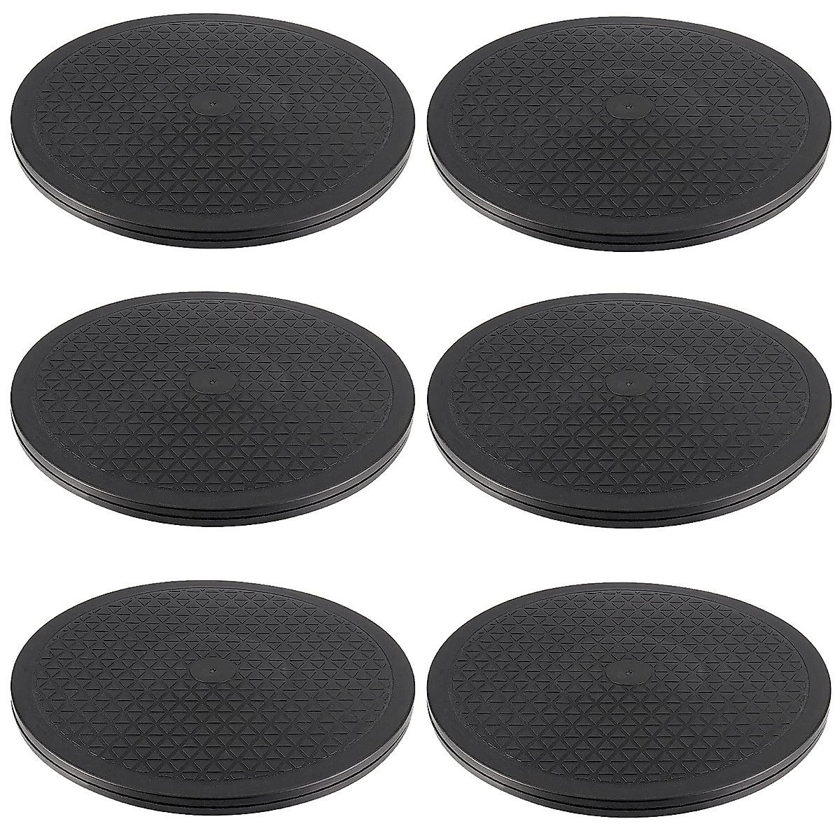 MUKLEI 6 Pack 12 Inch Lazy Susan Turntable Organizer, Heavy Duty Rotating Swivel Stand, Single Sided 360 ° Turntable with Steel Ball Bearings for Laptops TV Computer Monitor