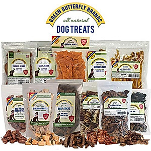 Green Butterfly Brands Chicken Jerky - Dog Treats Made in USA Only - 1 Ingredient: USDA Grade A Chicken Breast - No Additives or Preservatives - Grain Free Snack, All Natural Premium Strips, 8 Ounces