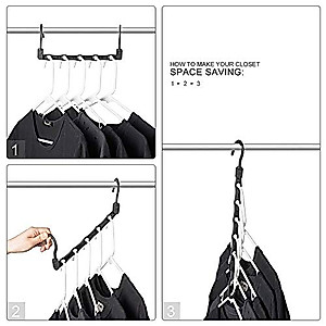 Space Saving Hangers 10 Pack Magic Hangers Clothes Hangers Organizer Smart Closet Space Saver with Sturdy Plastic for Heavy Jeans Clothes Trouser