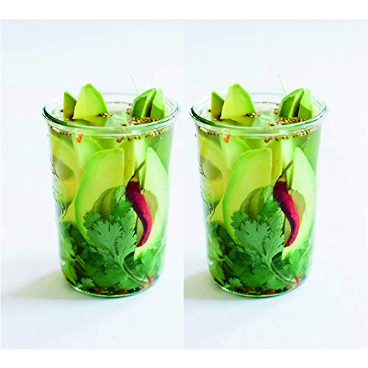 Weck Canning Jars 742 - Weck Mold Jars made of Transparent Glass - Eco-Friendly Canning Jar - Storage for Food, Yogurt with Air Tight Seal and Lid - 1/2 Liter Tall Jars Set - (2 Jars)