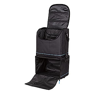 ArtBin 6922SP Tote Express Rolling Portable Art Craft & Sewing Storage Organizer Bag with Wheels-Fits Sewing Machine, 0, Black/Aqua