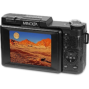 Minolta MND30-R 30MP 2.7K Ultra HD 4X Zoom Digital Camera (Red) Bundle with Deco Photo Point and Shoot Field Bag Camera Case (Black/Red)