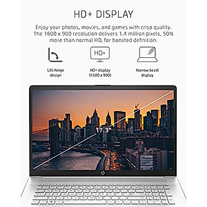 HP 17 Laptop PC, AMD Ryzen 3 5300U, 4 GB RAM, 256 GB SSD, 17.3" HD+ Display, Windows 11 Home, Wi-Fi & Bluetooth Combo, Long Battery Life, HD Webcam, Custom-Tuned Speakers (17-cn0020nr, 2022)