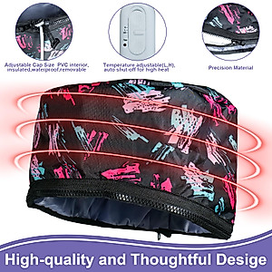 Alotlucky Hair Thermal Steamer Treatment SPA Cap Nourishing Care Hat with Adjustable Temperature Control,Moisturize and Nourish, Hair Care for Home Use(Black)
