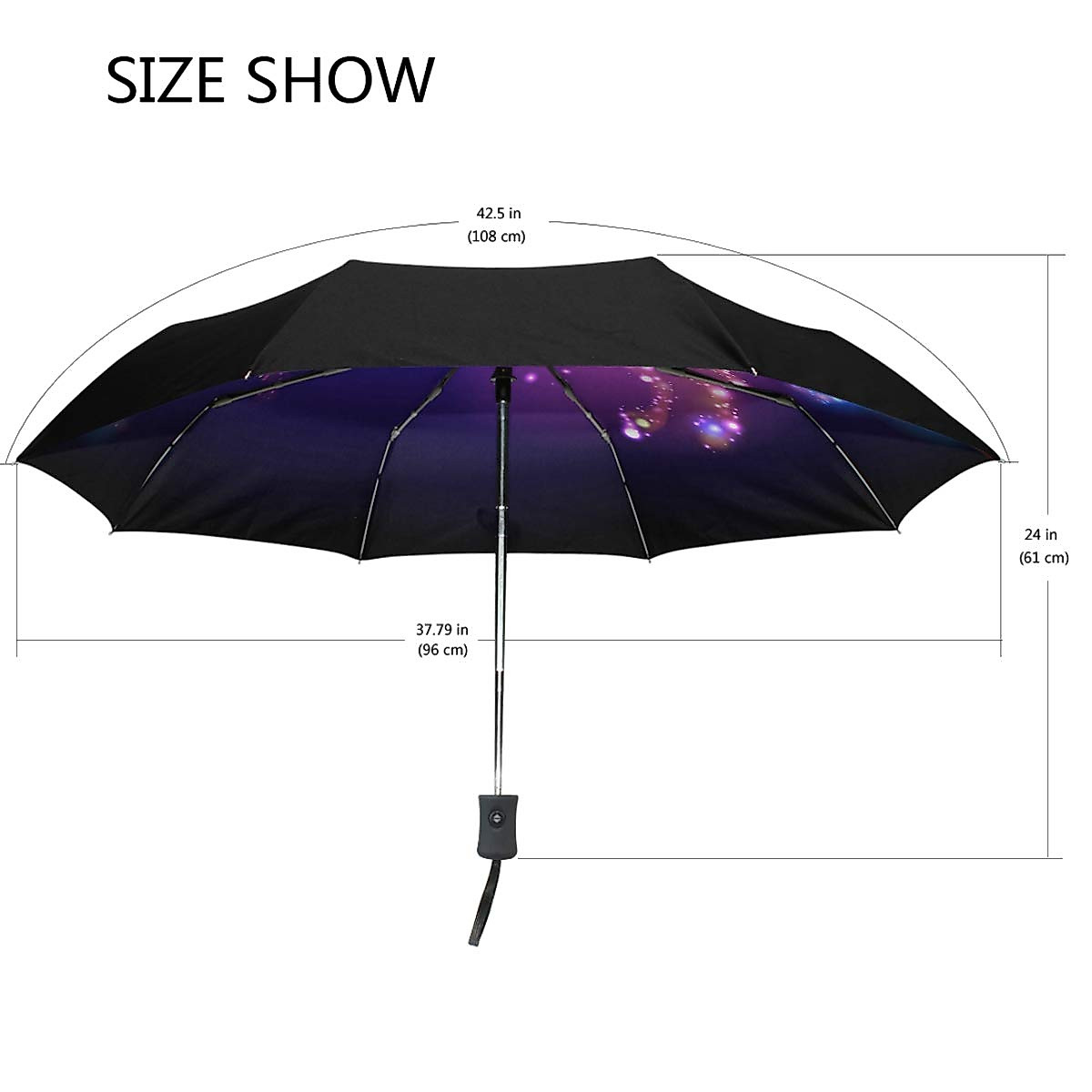 Wamika Galaxy Unicorn Umbrella Automatic Open Close Windproof Compact Anti-UV Travel Umbrella Lightweight Parasol Umbrellas Sun & Rain