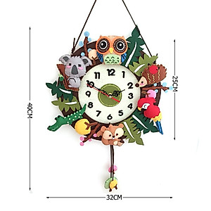 Sewing Kit DIY Felt Clock Animal Crafts Forest Wall Clock for Girls and Boys Educational Art Craft Kits