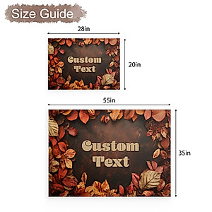 PICANOVA Pumpkin Rug Custom Text - 20x28 Inch Farmhouse Door Mat Non-Slip Rug Made in USA - Indoor Outdoor Use - Fall Holiday Decor - Pumpkin Harmony