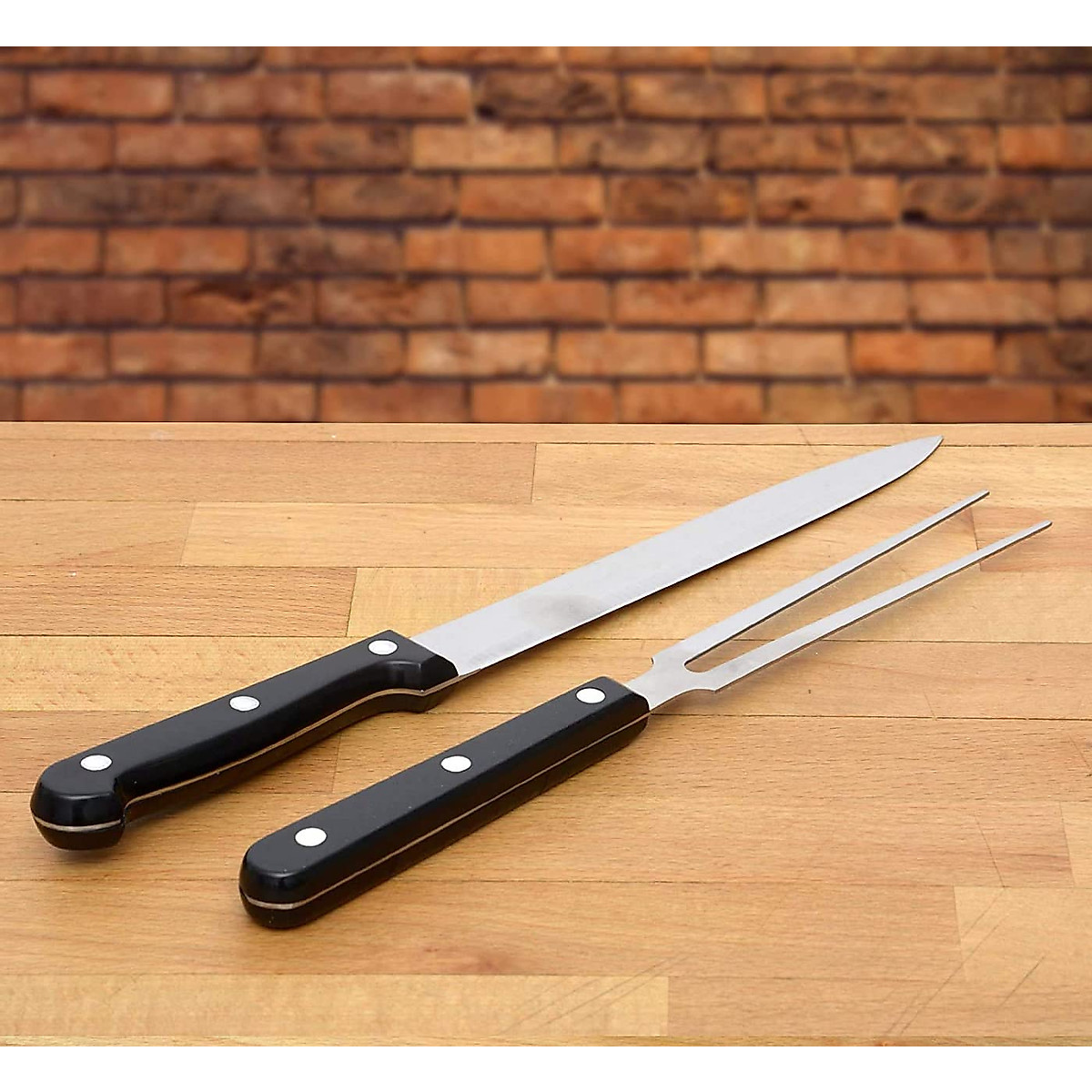 Stainless Steel Spiked Roast Chicken Carving Dish Tray, Turkey Meat Serving, Stainless Steel Carving Knife Fork Set for Meat Turkey(Carving Tray Knife Fork)