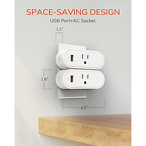 JJC Smart Plug 18D, WiFi Outlet Compatible with Alexa and Google Home Assistant, Mini Smart Home Plugs with Timer Fuction & Group Controller, 10 Amp,2.4G WiFi Only,1-Pack, White