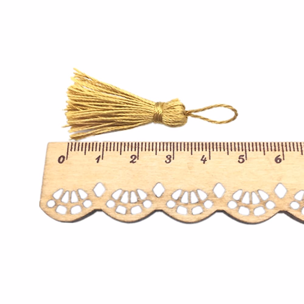 OZXCHIXU (TM) 20PCS golden Mini Small Craft Tassels 5.5cm long for Decorative Key Cushion