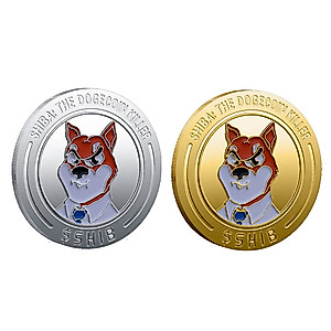 NA Shiba Inu Dogecoin Coin, Shiba Shib Token Coins, Physical Akita Shiba Inu Coins Set of 2