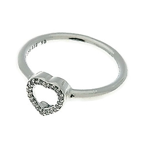 PANDORA Puzzle Heart Frame Ring, Clear CZ 196549CZ-50 EU 5 US