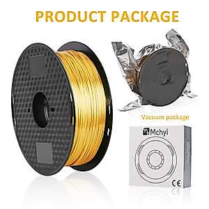 Silk Gold PLA Filament 1.75mm, MCHYI Silk Shiny 3D Printer Filament, 1kg 1 Spool