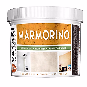 VASARI Lime Plaster & Paint | Marmorino Plaster (Fine Sand Finish) | Made from Natural Lime and Powdered Marble | color: Natural White #1 | Dry Mix Bag (Makes 5 Gallons of Plaster)