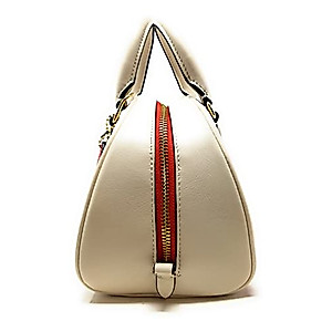 COACH Sydney Satchel With Heart Cherry Print in Chalk/Multi