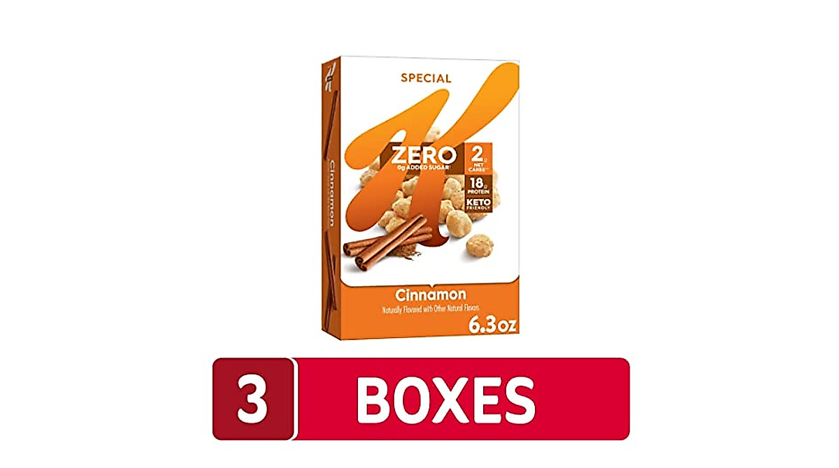 Special K Zero Cinnamon Cereal – Keto-Friendly & Zero Sugar (3 Boxes)