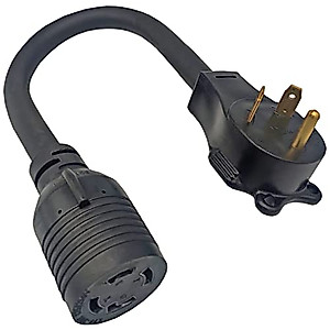 Fullsky FC-TTL431 NEMA TT-30P to L14-30R 3 Prong to 4 Prong generator adapter cord Male TT-30P to Female L14-30 Receptacle 30A 125V Output 125V