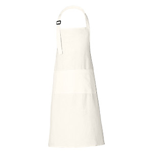 RAJRANG Chef Apron for Women Men with Pockets Cotton Kitchen Cooking Long Aprons Marshmallow 35x27 Inches