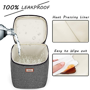 CURMIO Baby Bottles Cooler Bag with Ice Pack for 4 Bottles, up to 9 oz/270ml, Insulated Breastmilk Cooler and Ice Pack for Daycare Travel Nursing Mom, Grey