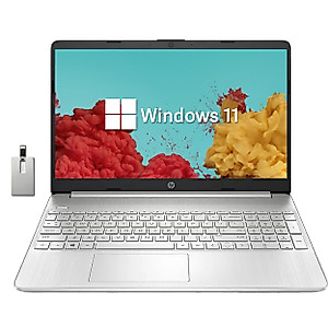 HP 2022 15.6" HD BrightView Laptop, Intel Pentium Silver N5030 Processor, 8GB RAM, 256GB PCIe SSD, Intel HD Graphics 605, 720p HD Webcam, Stereo Speakers, Silver, Windows 11, 32GB USB Card