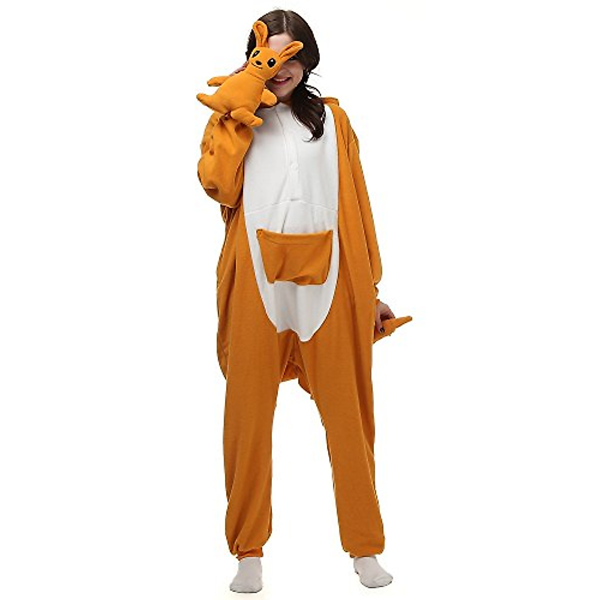 DIZGE Unisex Adult Animal Onesie One-Piece Kangaroo Animal Pajamas Cosplay Costume Medium
