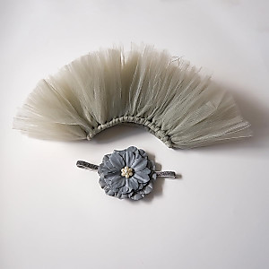Baby Photography Props Tutu Skirt Headdress Newborn Girl Photo Shoot Outfits Infant Princess Costume Clothes Grey