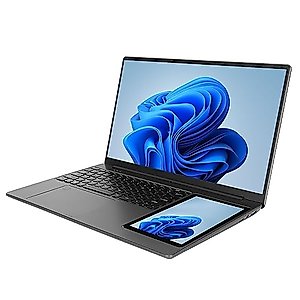 Acogedor Double Screen Laptop 15.6 inch and 7 inch, N5095CPU 2.9Ghz Quad Core Processor, 16GB RAM HD IPS Screen Notebook, with Color Backlit Keyboard (16+512G US Plug 100‑240V)