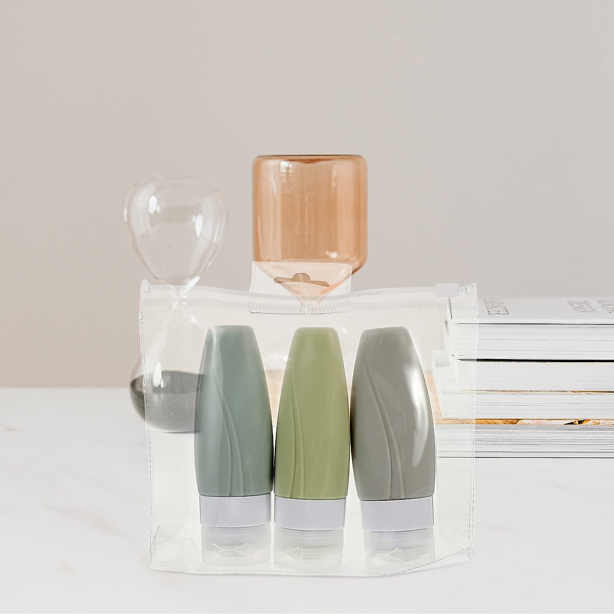 Cabilock 3pcs Silicone Lotion Bottle Travel Make up Bag Plastic Travel Bottles Leak Proof Travel Containers Refillable Squeeze Bottles Sub Packing Bottles Flexible Pp Shampoo