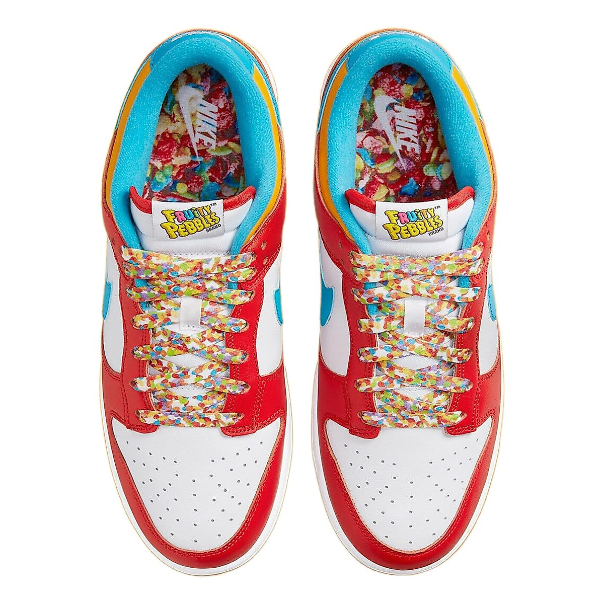 Nike Mens Dunk Low DH8009 600''Lebron James - Fruity Pebbles - Size 11, White/Red/Blue/Yellow