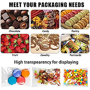 Labeol Cellophane Bags Self Adhesive 500pcs Clear Resealable Bags 3 Sizes 3x4 4x6 5x7 Cookie Bags for Packaging Snack Bags Cello Bags for Bakery Party Gift Candy Treat Bags