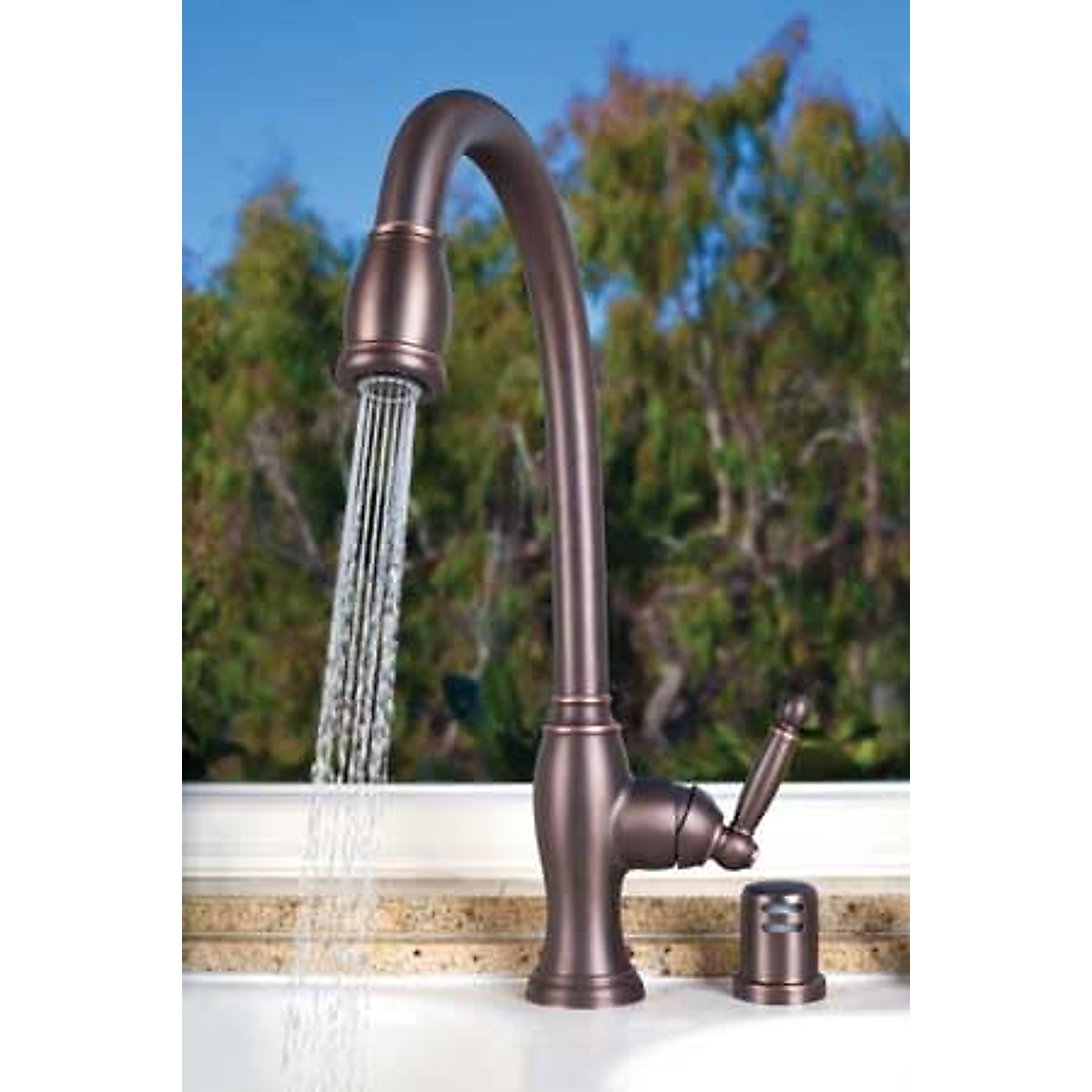 Newport Brass 2510-5103 Nadya Single Handle Kitchen Faucet with Pull-down Spray, Venetian Bronze