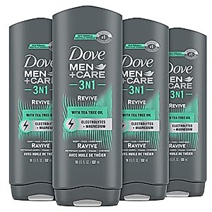 DOVE MEN + CARE Post-Workout Body Wash For Men 3N1 Revive With Tea Tree Oil 18 oz 4 Count
