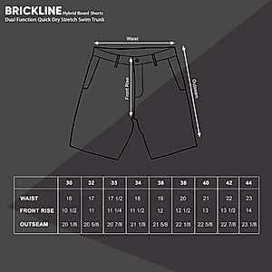 Brickline Mens Shorts for Men, Hybrid Casual Golf Dress Flat Front Quick Dry Stretch Board Shorts, Lightweight Chino Short Black - 36