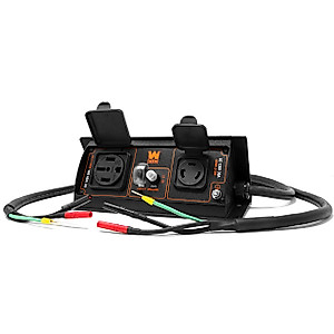 WEN GN400i RV-Ready 4000-Watt Open Frame Inverter Generator, CARB Compliant, Black/orange & GNA50i 50-Amp 6000-Watt Parallel Connection Kit for Inverter Generators, Black