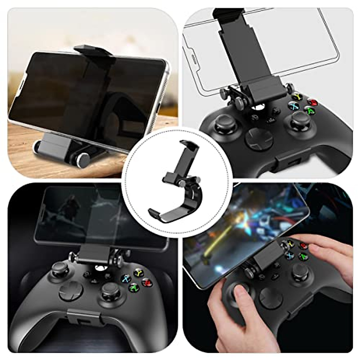 SOLUSTRE Controller Holder Controller Grips Controller Phone Stand with Holder Gamepad Mounted Conter Mount Cell Game Compatible Adjustable Bracket for Plastic Controller Holder Controller Grips