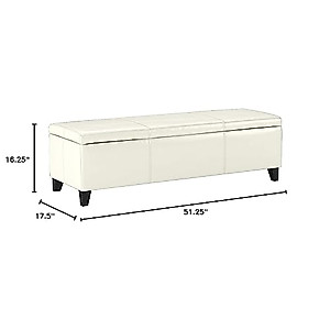Christopher Knight Home Glouster PU Storage Ottoman, Ivory