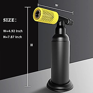Molgoc Butane Torch with Anti-scalding Device,Stainless Steel Protective Cover,Refillable Kitchen Torch Lighter,Adjustable Flame Guard. (Butane Gas Not Included,Yellow) (yellow)