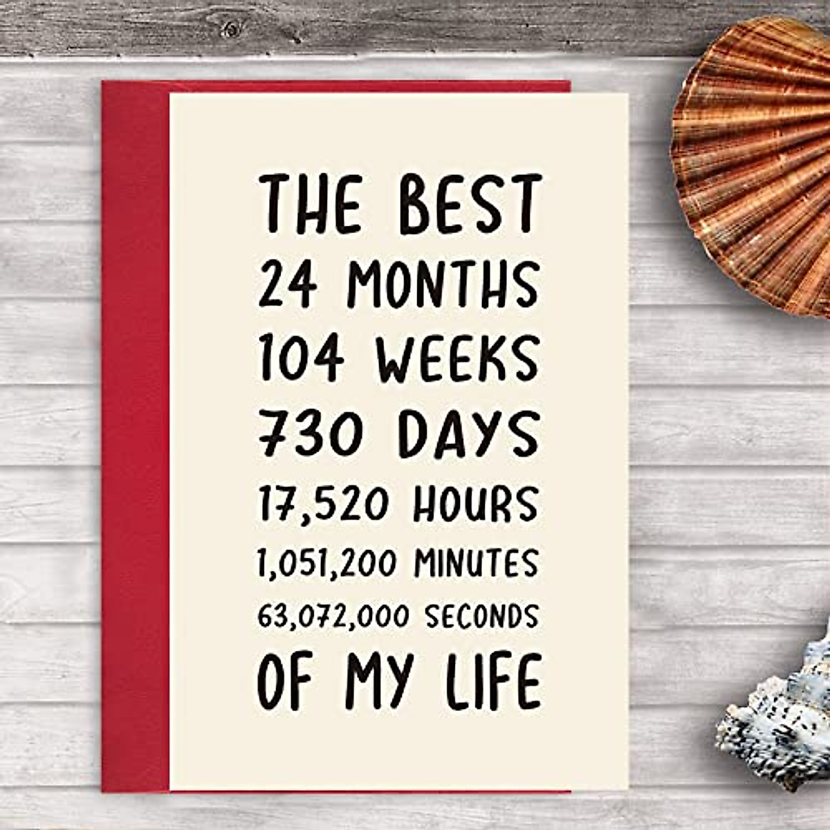 Alzombi 2nd Anniversary Card, Sweet Second Anniversary Card for Him or Her, The Best 2 Years of My Life