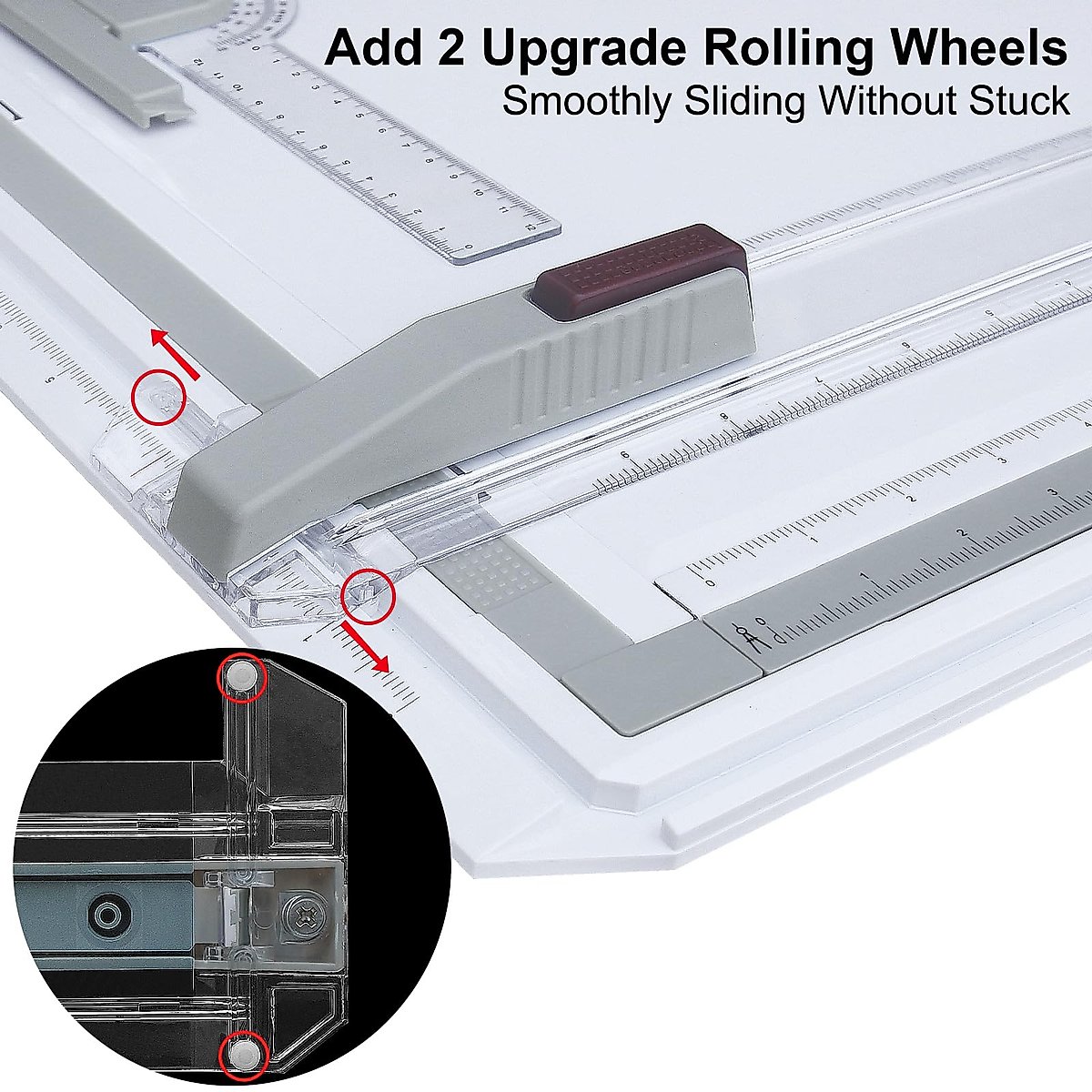 Frylr Inch A3 Drawing Board Drafting Table with Parallel Motion and Angle English Measuring System 20.87”L x 14.49”D