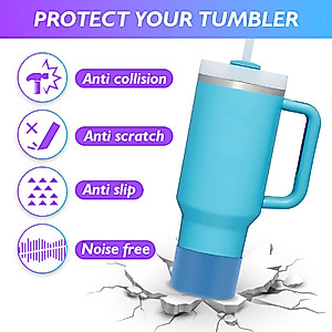 Zukro 2 Pack Silicone Boot for Stanley The Quencher H2.0 & IceFlow Flip Tumblers - Fits 20 oz, 30 oz, and 40 oz Quencher - Anti-Slip Bottle Bottom Bumper Sleeve Cover - Accessories for Stanley cup