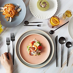 Homelux Theory 18/10 Stainless Steel Silverware Set, 4 Cutlery Set of 5pc Heavy Duty Spoons & Forks Set, Kitchen Silverware Set Dishwasher Safe, Elegant Adaline Royal Modern Utensils & Flatware Set