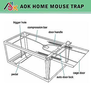 Live Humane Cage Mouse Trap Rat Catch Control Bait Hunting Survival for Indoor and Outdoor,Small Rodent Animal-Mice Voles Hamsters Cage (4.5x11x5.8 inch)
