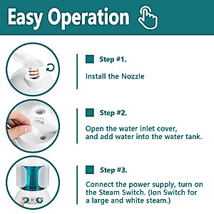 KIEKRO Facial Steamer, Face Steamer for Facial Deep Cleaning, Portable Steamer for Face, Table Top Design, Hot Mist Moisturizing, Personal Care Use, Home and Salon (Blue)