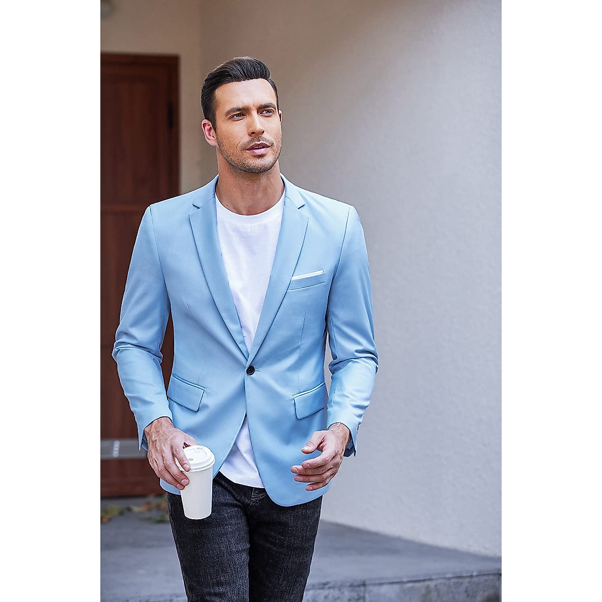 COOFANDY Men's Slim Fit Casual Blazers Lightweight Sport Coats One Button Suit Jackets