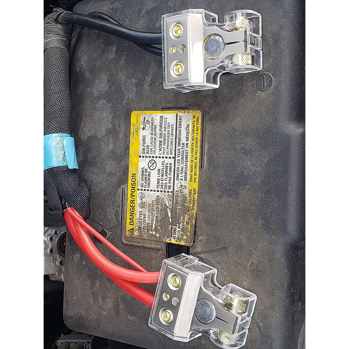 SUNMORN Battery Terminal Connectors, 0/2/4/6/8/10 AWG Battery Terminals, Heavy Duty Car Battery Terminal, Top Post Multiple Battery Terminal (Silver+Gold)