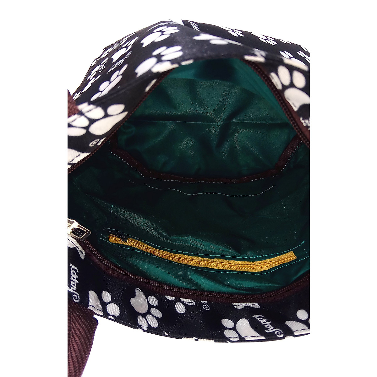 Chezi Women's Waterproof Polyester Dog Footprint Mini Tote Lunch Bag Black