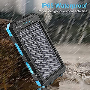 Solar Charger Power Bank, 38800mAh Portable Charger Fast Charger Dual USB Port Built-in Led Flashlight and Compass for All Cell Phone and Electronic Devices