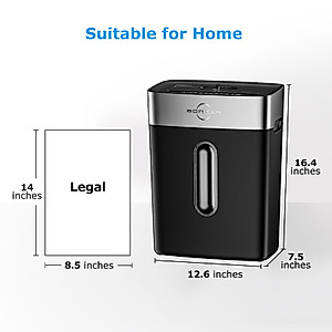 BONSEN Paper Shredder for Home Office, 10-Sheet Cross-Cut Shredder, P-4 High Security Level, Quiet Credit Card Shredder with Jam Proof System, 4 Gallons Bin (S3201)