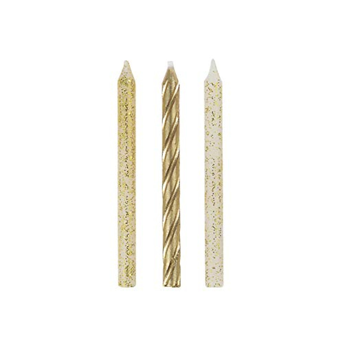 Dazzling Glitter & Gold Spiral Birthday Candles - 24ct Assorted Pack - Premium Quality, Long-Lasting & Elegant Design - Ideal for All Occasions