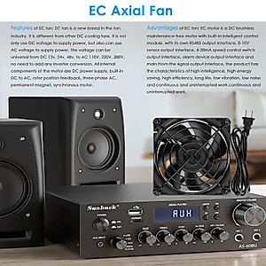 Qirssyn EC Axial Fan 80mm x 25mm 3inch AC 110V 115V 120V 220V 240V Dual Ball for Small Camper Refrigerator Projector Breaker Box Modem Stereo Receiver Cooling